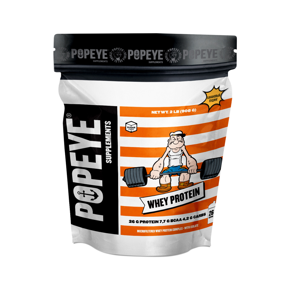 Протеин POPEYE Whey Protein 908g Bag (Банановый пудинг) - купить с доставкой по выгодным ценам в ...