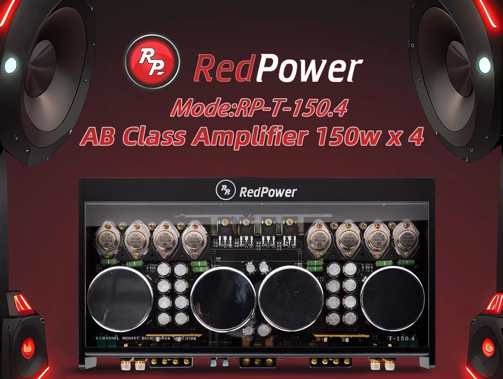 Усилитель автомобильный звука 4 канала HI-FI AB класса Redpower T-150 ...