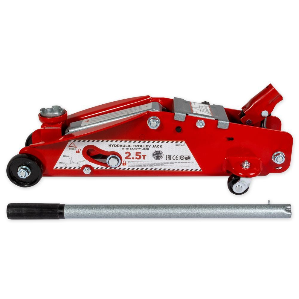 Домкрат гидравлический подкатной 2,5т 140-387 мм, с фиксатором ARNEZI - купить с доставкой по ...