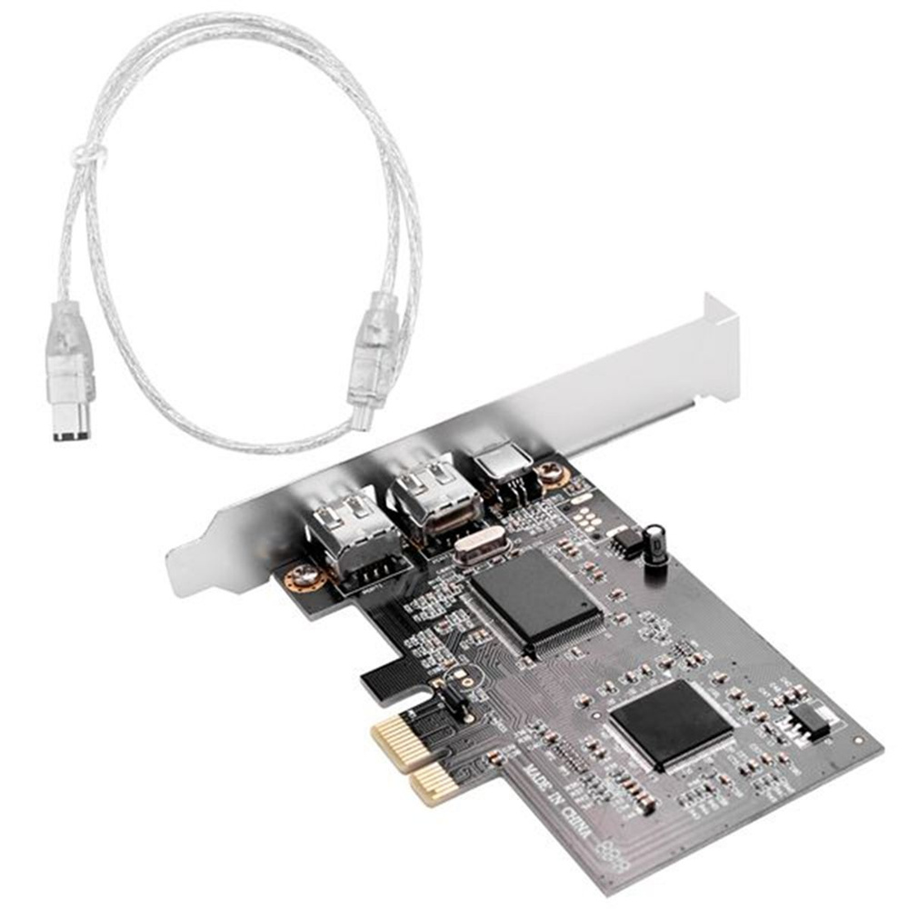 Карта контроллера PCI Express X1 PCI-E FireWire 1394A IEEE1394, 3 порта ...