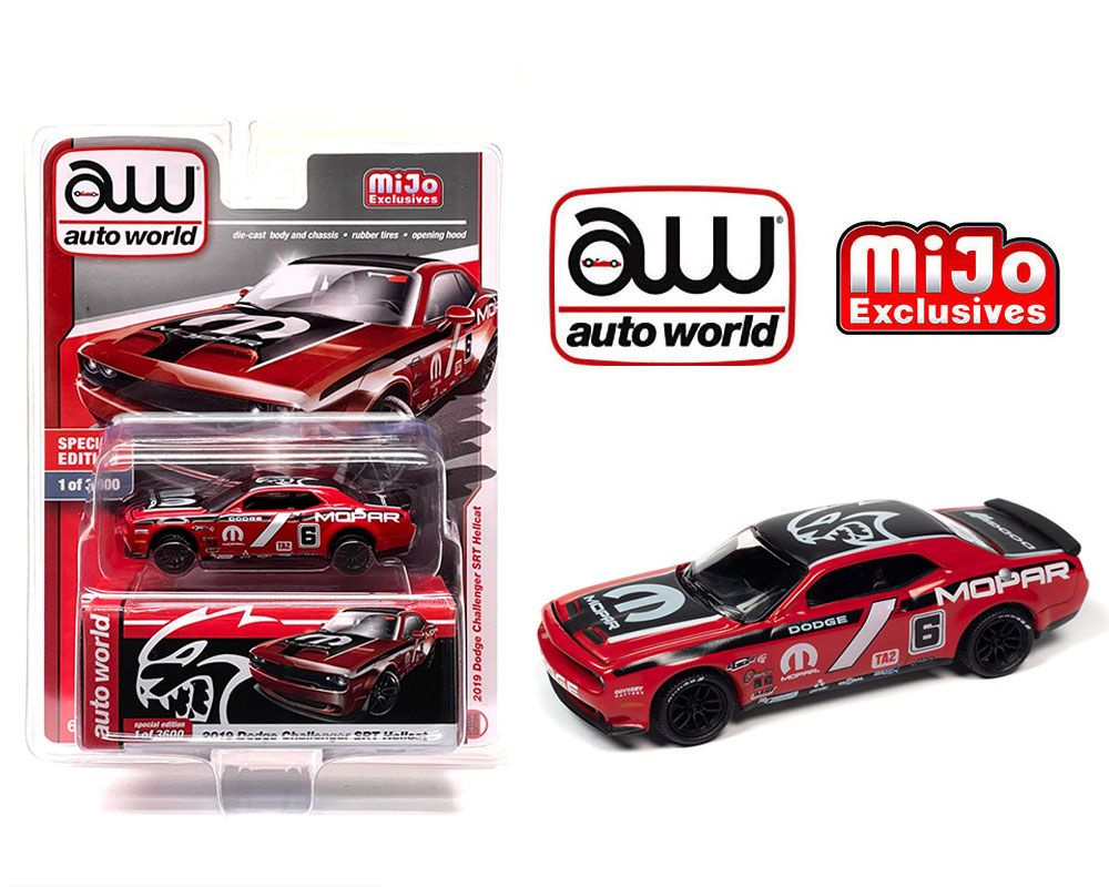 Машинка Auto World 1/64 AW 2019 Dodge Challenger SRT Hellcat Red Die ...