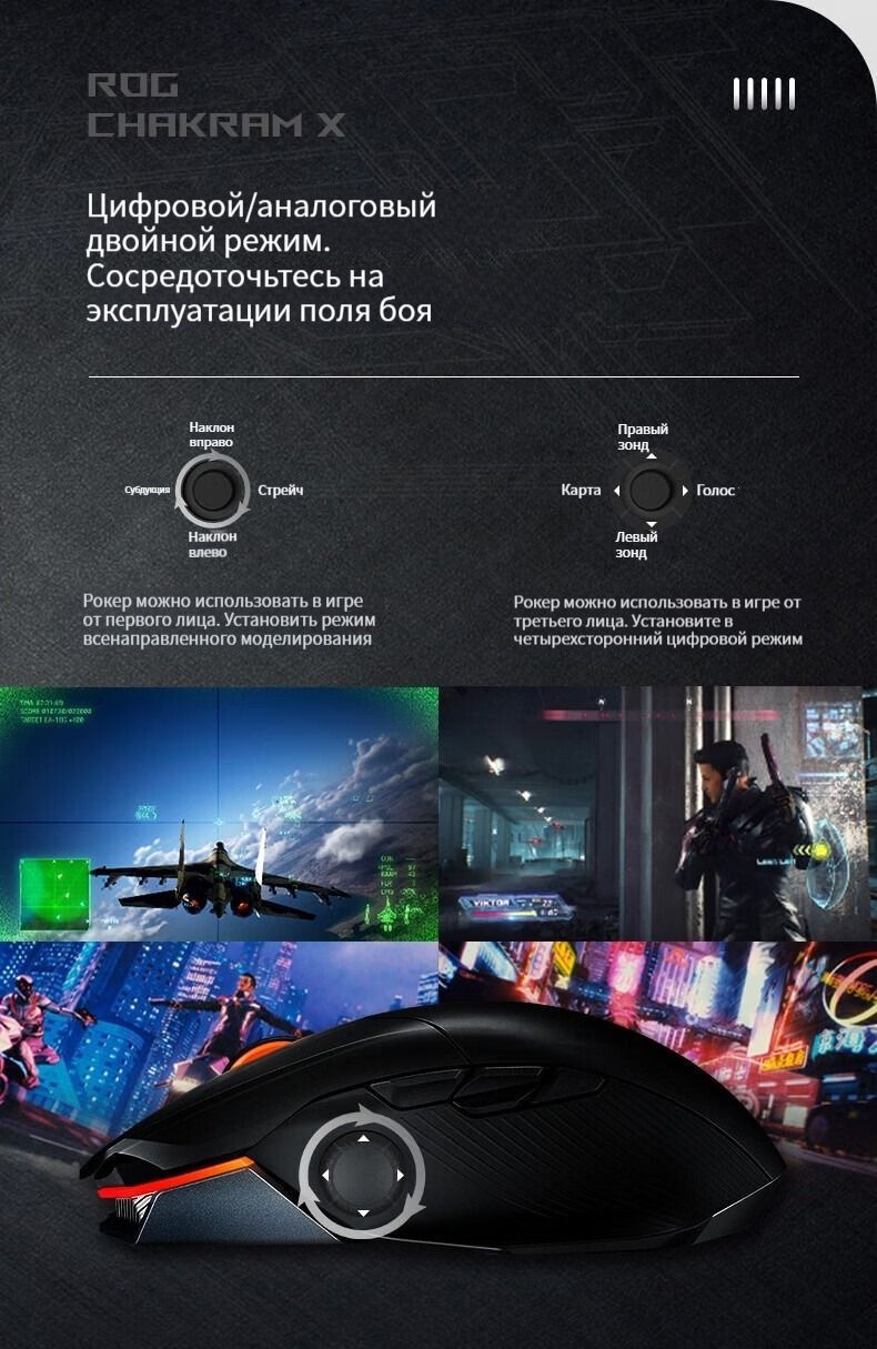 Игровая мышь беспроводная ASUS Chakram X Origin Asus ROG Chakram X ...