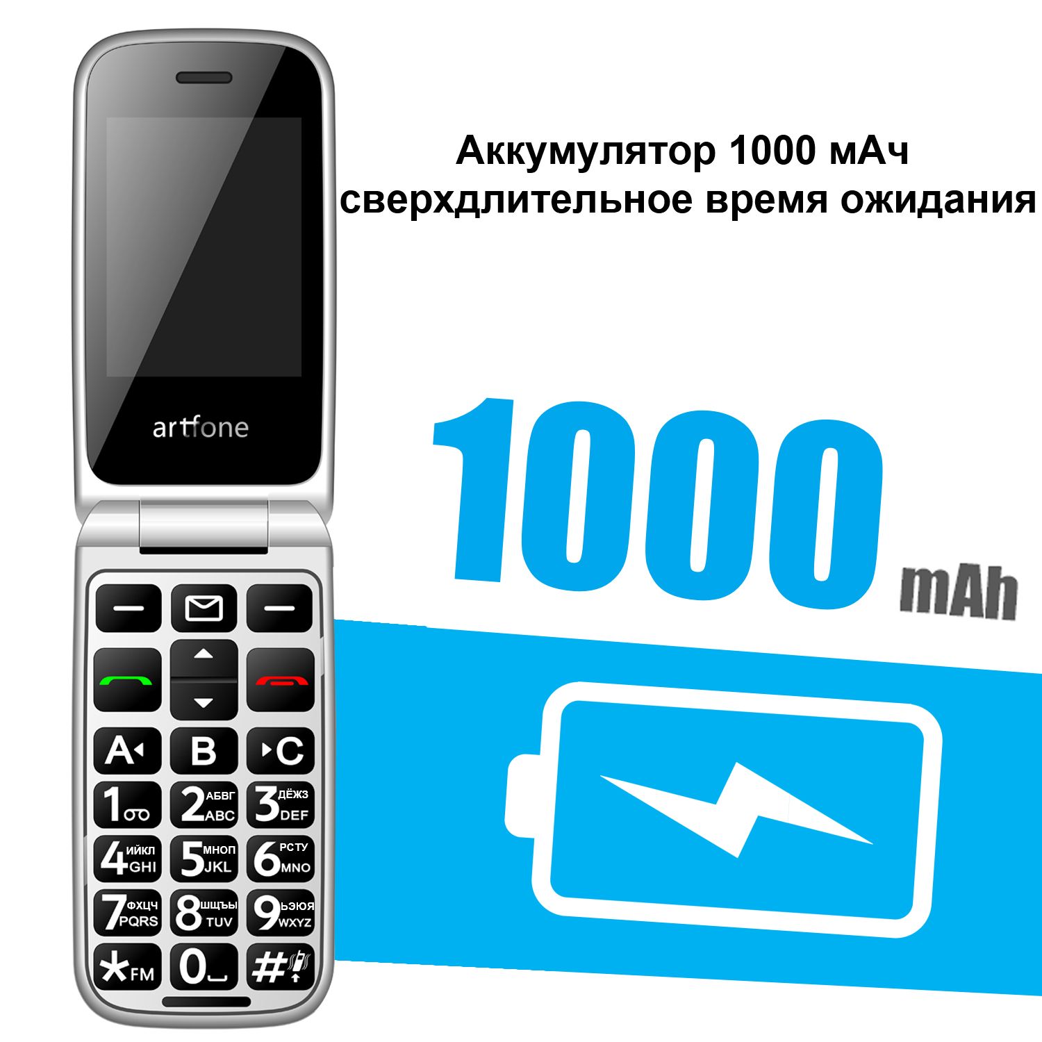 Мобильный телефон artfone F20, темно-синий - купить по выгодной цене в ...