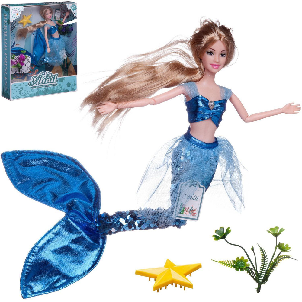 Кукла Junfa Atinil Русалочка в синем костюме, 28см - купить с доставкой по выгодным ценам в ...