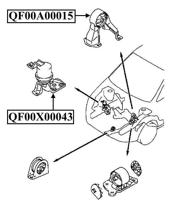 опора двигателя, qf00a00015 аналог mitsubishi mr554746 - арт ...