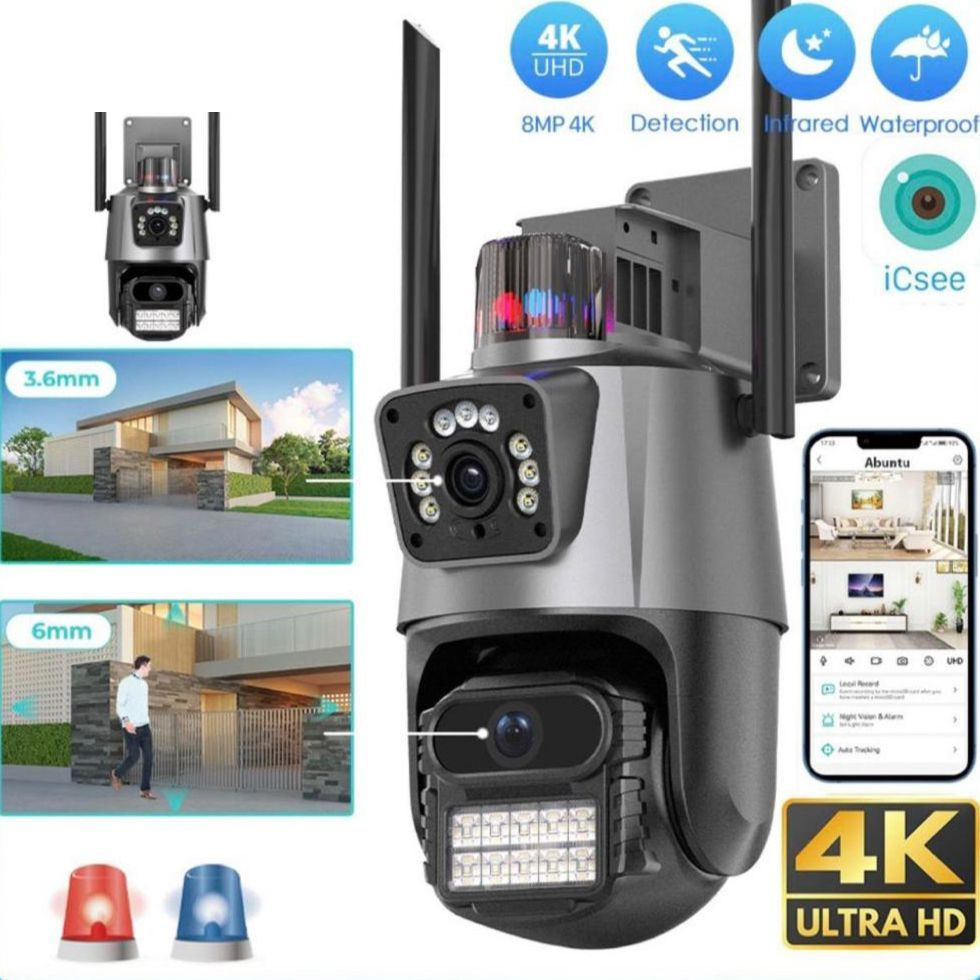 Камера видеонаблюдения Smart Camera с мигалкой и сиреной Wi-Fi PTZ 4K ...