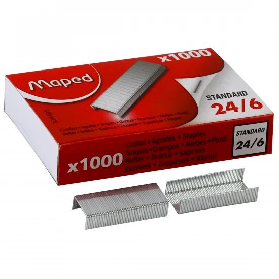 Скобы для степлера №24/6 (30 л), никелированное, 1000 шт - купить с ...