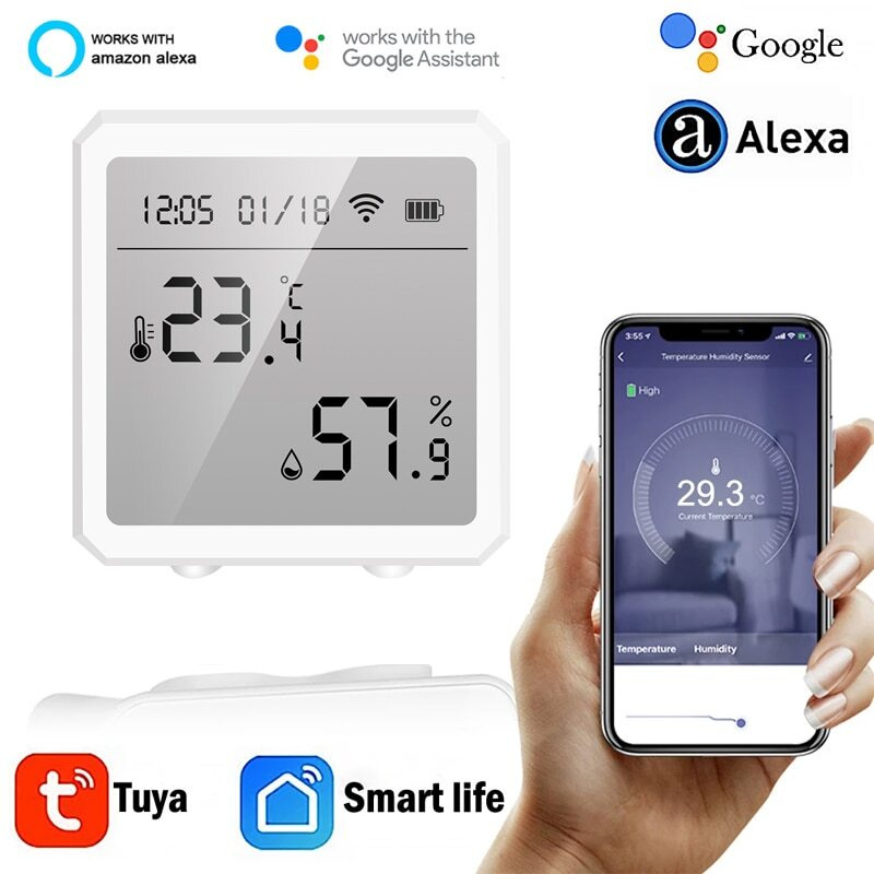 Умный Tuya Wi Fi датчик температуры и влажности комнатный гигрометр