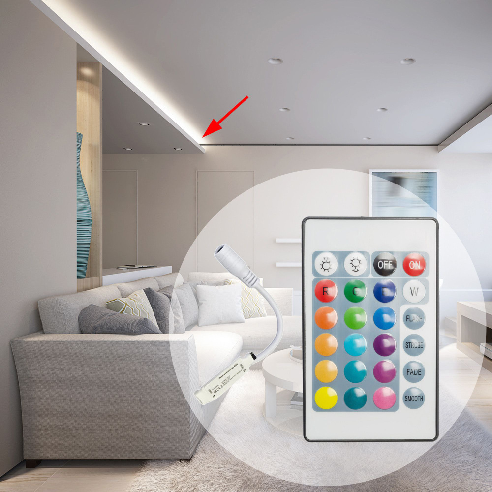 C4-15 Мини-контроллер RGB 12В, 72 Вт, IR, пульт кнопочный - купить с ...