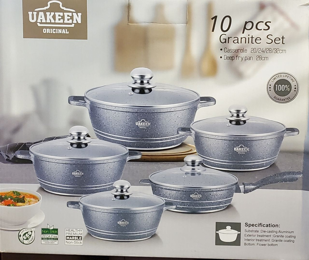 Набор посуды для приготовления Uakeen, 10 предм. - купить с доставкой по выгодным ценам в ...