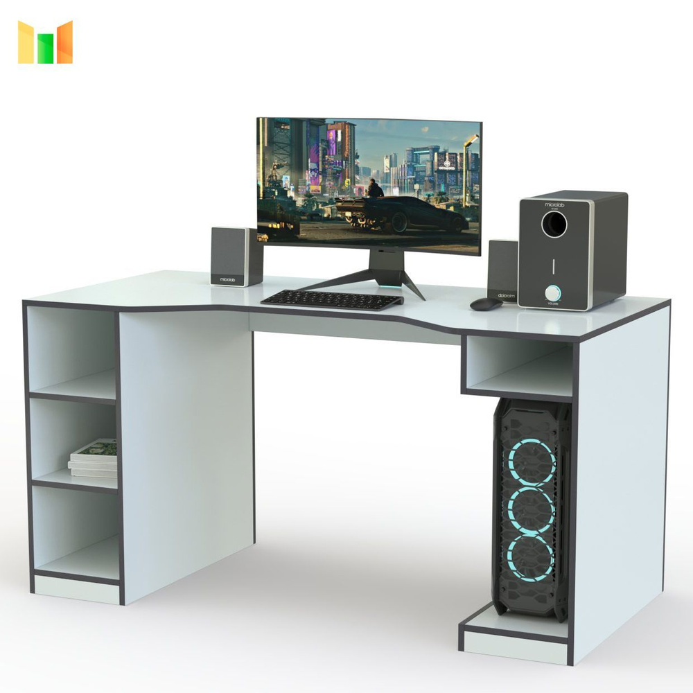 Компьютерный стол BestMebel Игровой Слоун 13, 150х83х75 см - купить по ...