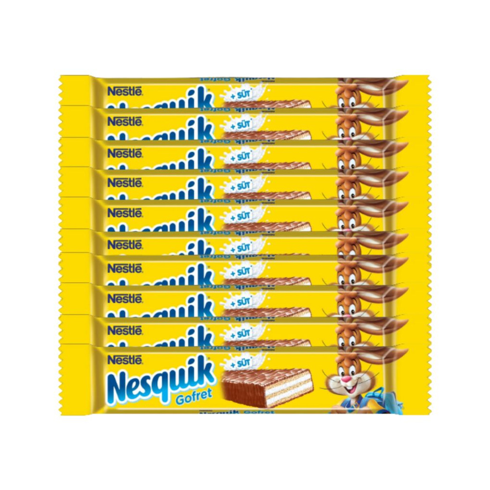 Вафельные батончики Nesquik Wafer Gofret / Несквик гофрет 26,7гр 10шт ...