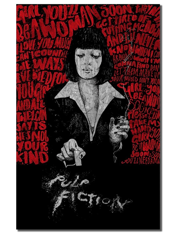 Картина интерьерная на рельефной доске Фильм Криминальное Чтиво - 6441 ...