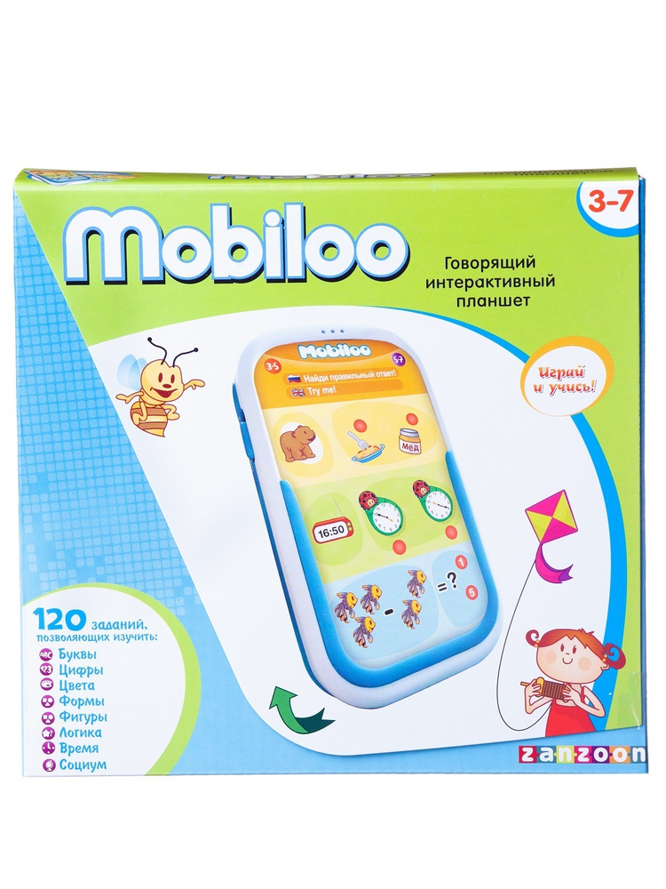 Интерактивная игра ZanZoon Планшет говорящий Mobiloo для детей, 120 ...