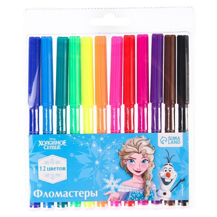 Фломастеры, 12 цветов, "Эльза", Холодное сердце - купить с доставкой по ...