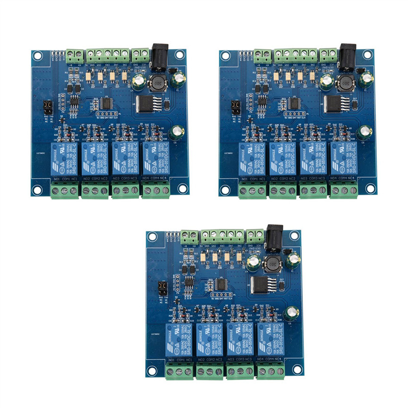 3x Modbus Rtu 4 канальный релейный модуль Ttl Uart Communication 4