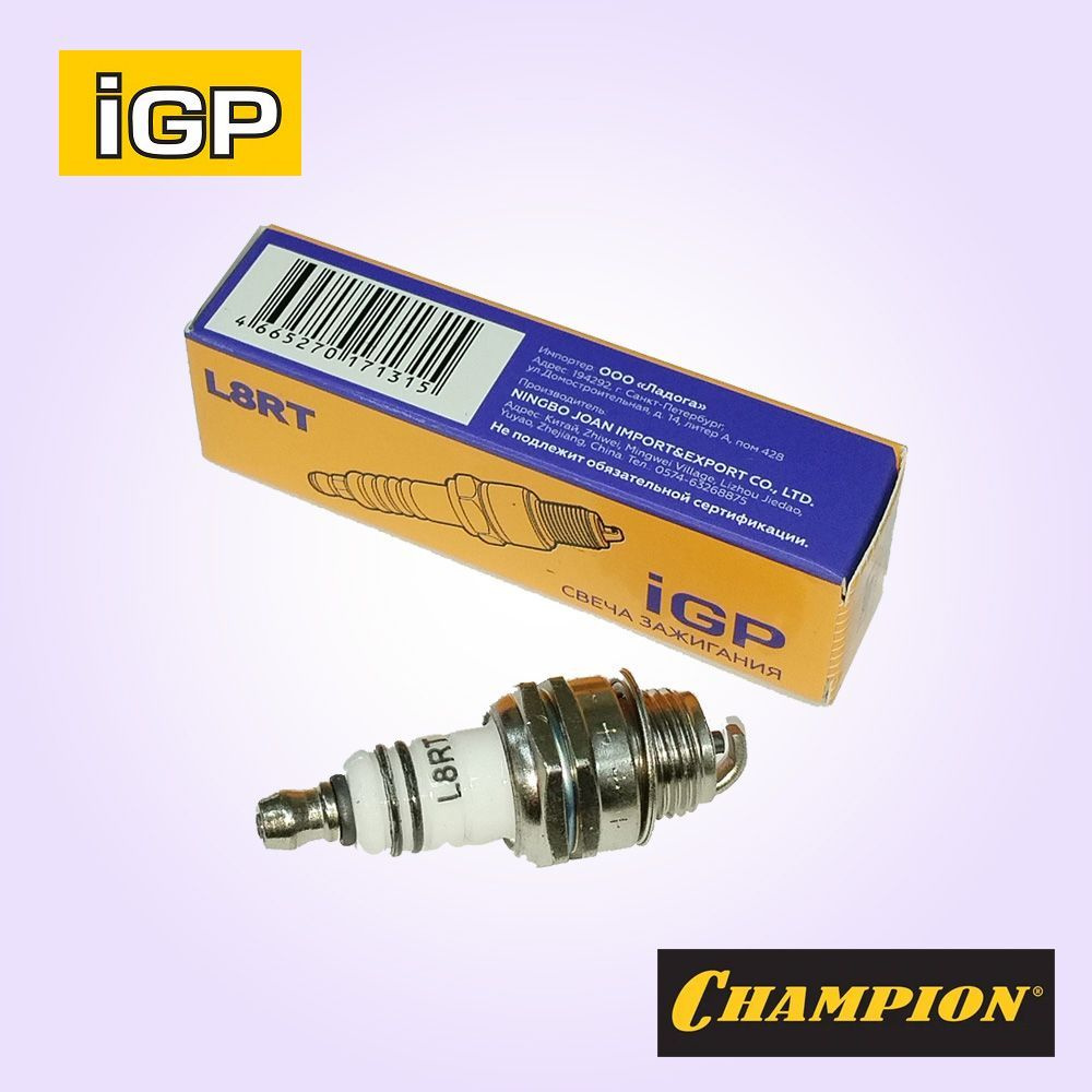 Свеча зажигания IGP L8RT (двухтактные двигатели Echo, Champion, Husqvarna, Partner, Stihl ...