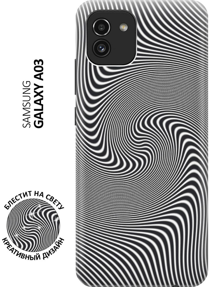 Силиконовый чехол на Samsung Galaxy A03 / Самсунг А03 с эффектом блеска ...