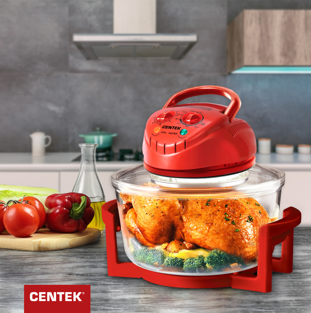 Аэрогриль CT-1456 RED, CT-1456 RED, покрытие Стекло - купить по ...