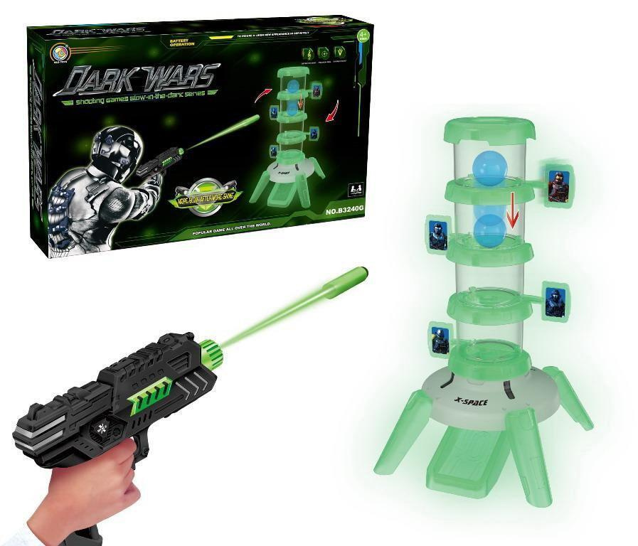 Тир Junfa светящийся в темноте, с бластером и многоярусной мишенью, в коробке DQ-03485 - купить ...