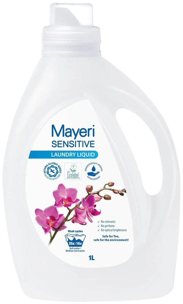 Гель Mayeri Sensitive универсальный для стирки всех видов тканей 1 л - купить с доставкой по ...