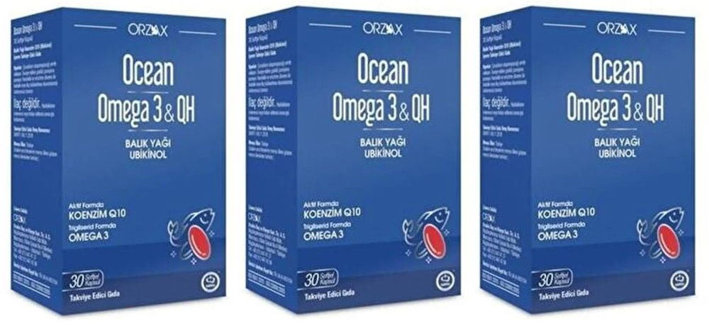 ORZAX Ocean omega 3 & qh, 30 гелевых капсул - 3 шт - купить с доставкой ...