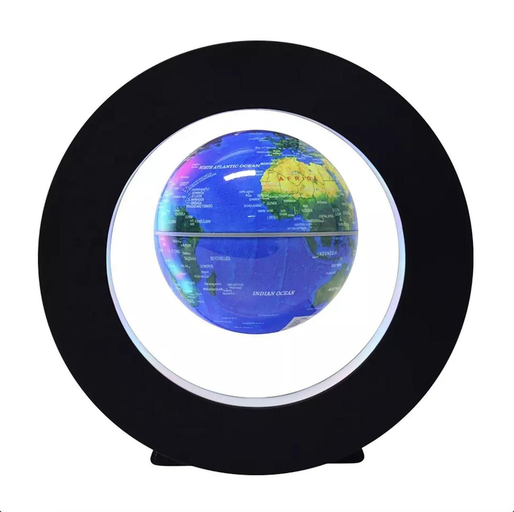 Левитирующий глобус, светильник-ночник с LED подсветкой круглый, синий ...