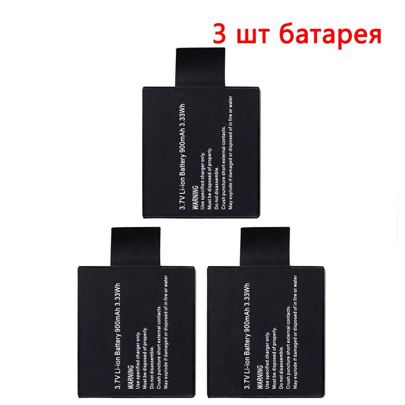 аккумулятор для экшн-камеры SJCAM sj4000 900 мАч 3,7 В двухпортовое ...