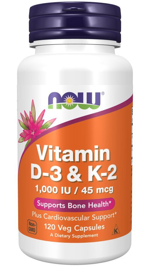 Витамин Д3 NOW Vitamin D3 K2 1000/45 120 caps / Нау Витамин Д3 К2 1000/ ...