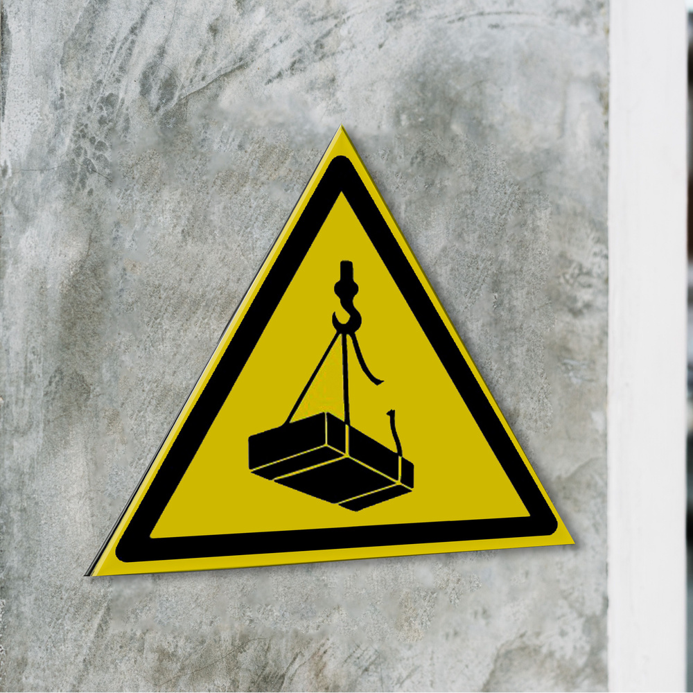 Табличка W06 "Опасно. Возможно падение груза (предупреждающий)" 400x400 мм, 40 см, 40 см ...