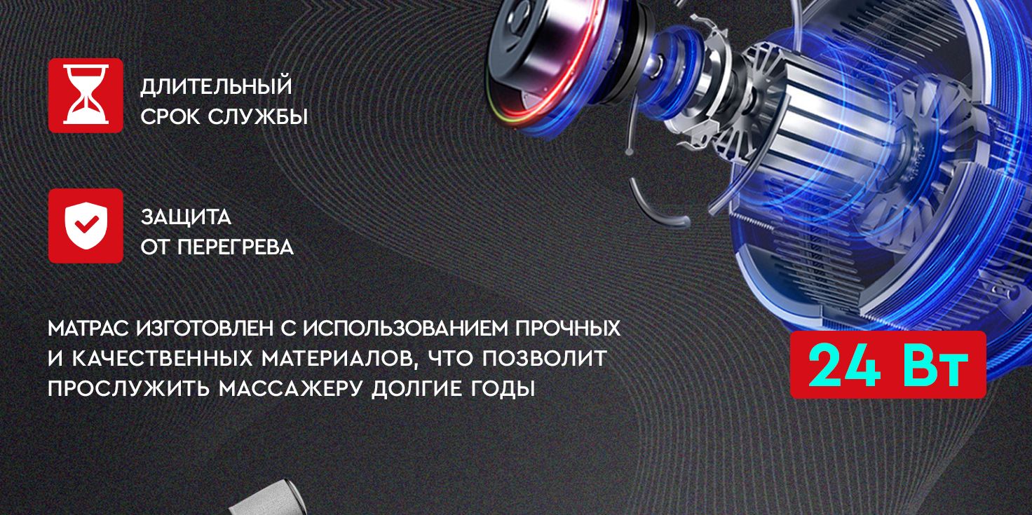 Массажный матрас электрический с пультом управления, OKDOC массажер для ...