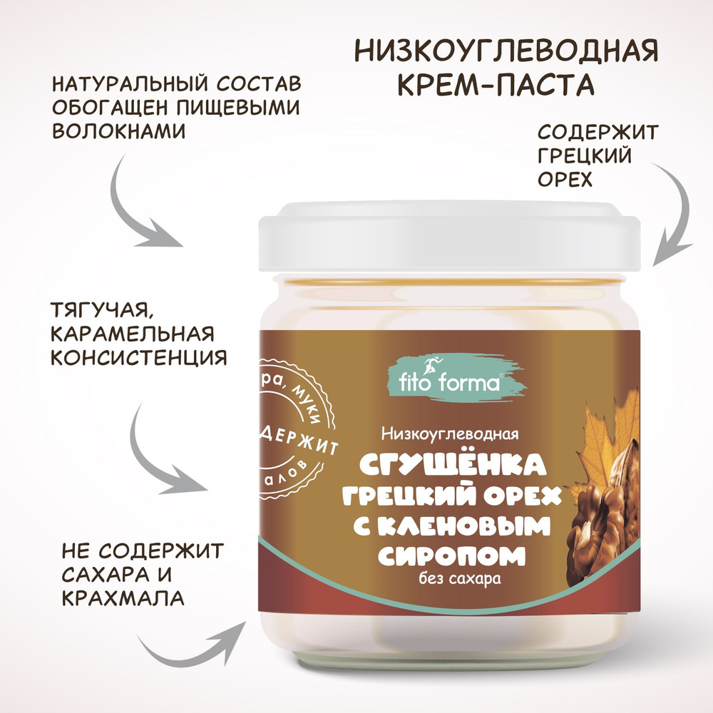 ПП Сгущенка БЕЗ САХАРА Грецкий орех с кленовым сиропом Fito Forma, 280 г - купить с доставкой по ...