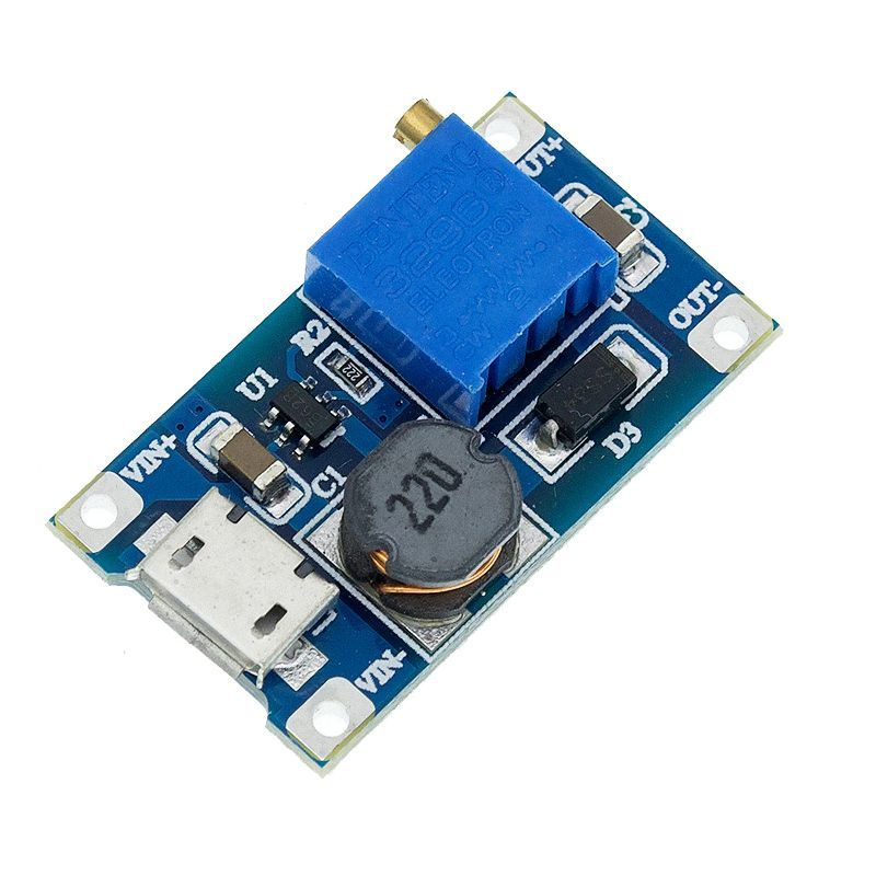 MT3608 Регулируемый повышающий DC-DC преобразователь на MT3608 с Micro ...