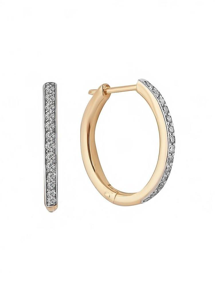 G.st. ЮВЕЛИРНЫЙ ЗАВОД ЗОЛОТОЙ СТАНДАРТ Серьги Дорожка из желтого золота ...