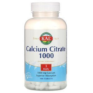 Kal Calcium Citrate 1000 mg - Цитрат кальция 1000 мг 90 таблеток - купить с доставкой по ...