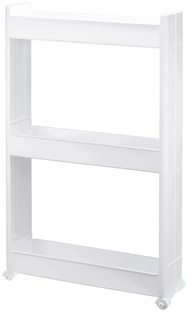 Этажерка для ванной 3-ярусная на колесиках белая / Для дома, дачи ...
