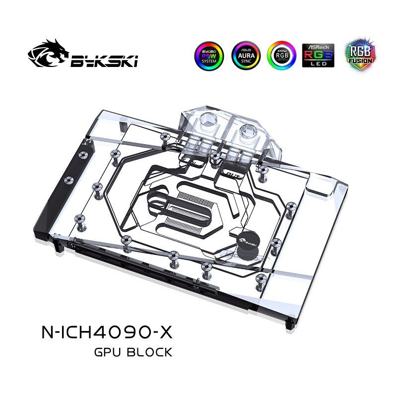 Водяной блок Bykski GPU для видеокарты Inno3D GeForce RTX 4090 Ice ...