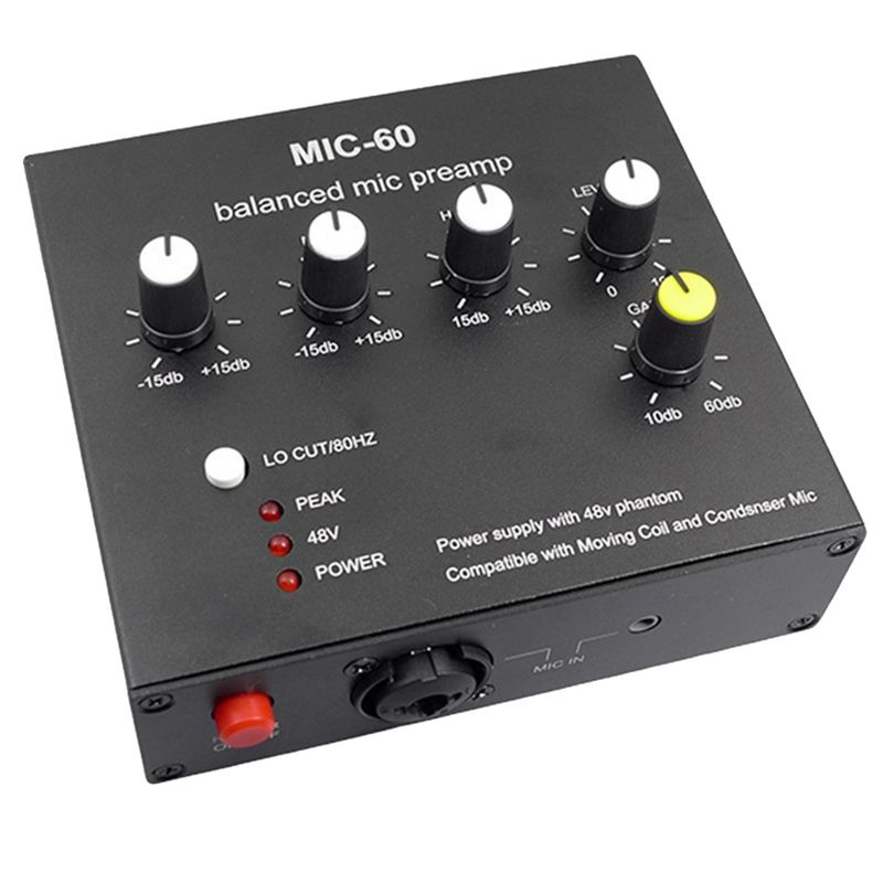 Сбалансированный Динамический Микрофонный Усилитель MIC-60 С Фантомным ...