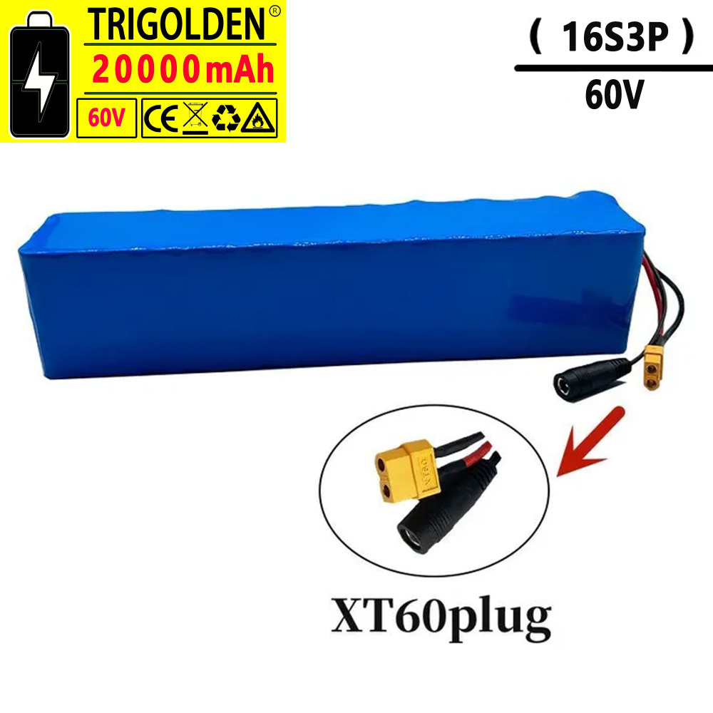 60V 16S3P 20.0Ah литиевый аккумулятор 1000W мощный электрический ...