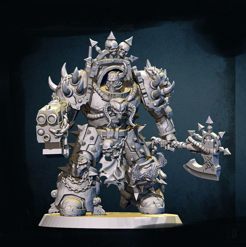 Терминатор Хаоса, Terminator Chaos Sorcerer / Lord (54мм) миниатюра для ...