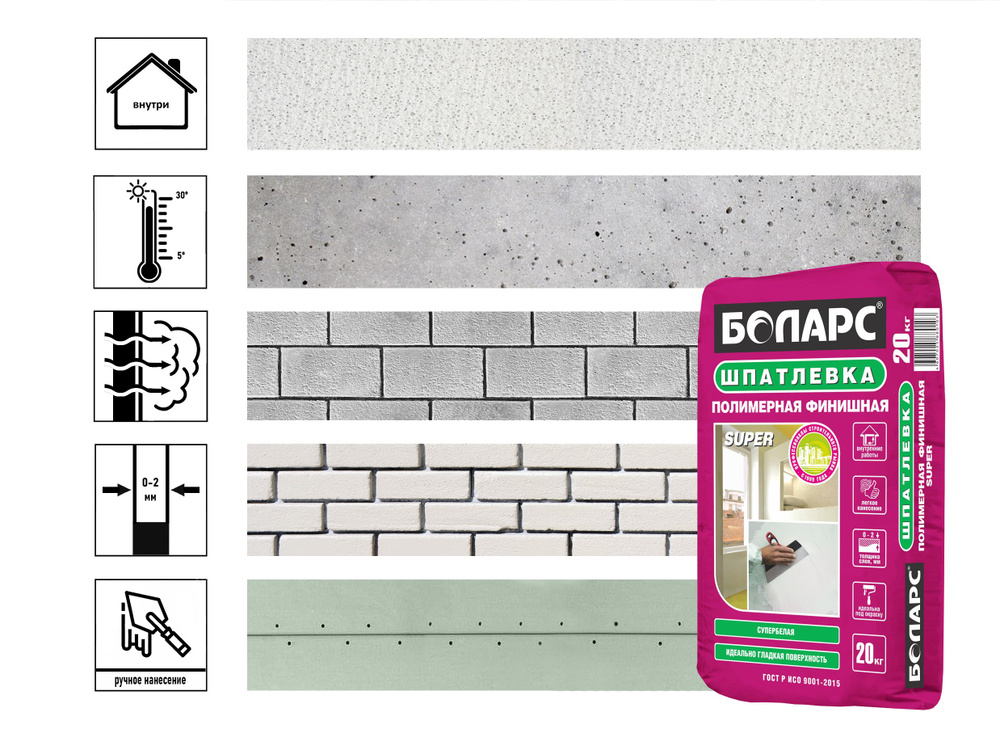 Шпаклевка финишная Боларс Super полимерная, 20 кг купить по низкой цене ...