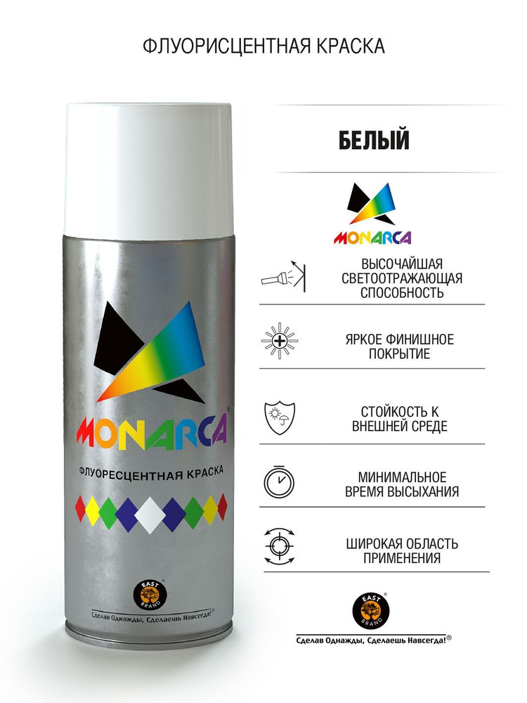 Аэрозольная краска Monarca Флуоресцентная Краска_1000101 Быстросохнущая ...