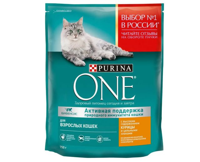 Purina One сухой корм для взрослых кошек, с высоким содержанием курицы ...