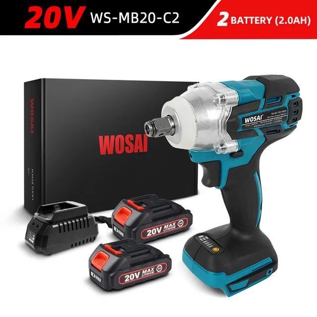 Аккумуляторный ударный гайковерт VVOSAI (WOSAI) 20В 3Ач WS-MB20-C2 ...