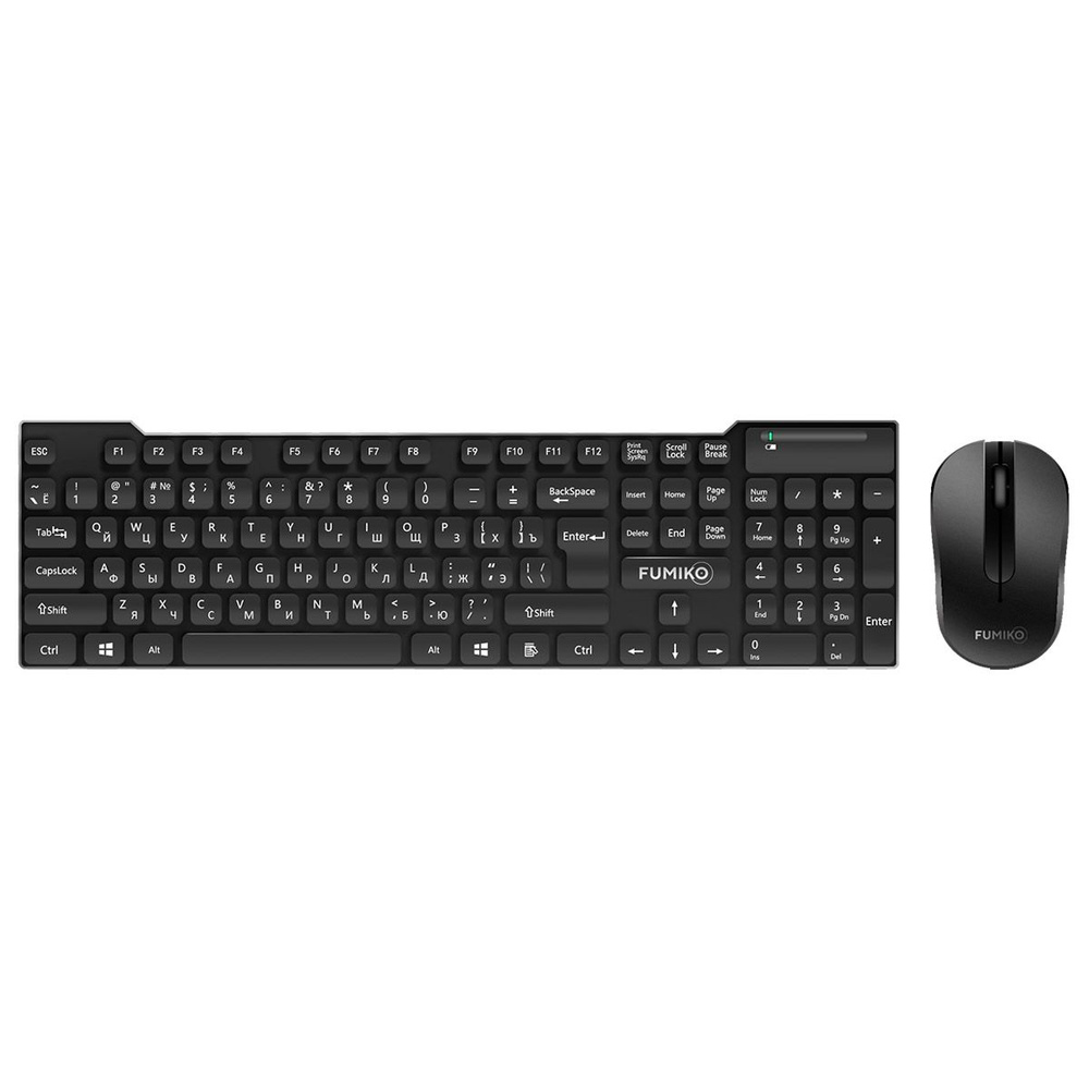 Комплект клавиатура и мышь беспроводные FUMIKO OFFICE MASTER черный ...