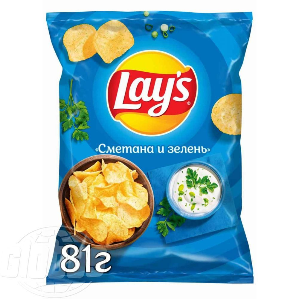 Чипсы картофельные Lay's Сметана-зелень, 81 г - купить с доставкой по выгодным ценам в интернет ...