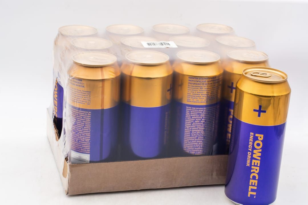 Напиток б/а энергетический Пауэрселл Тропик 500 мл ж/б / Powercell Tropic 500 ml Упаковка 12шт ...