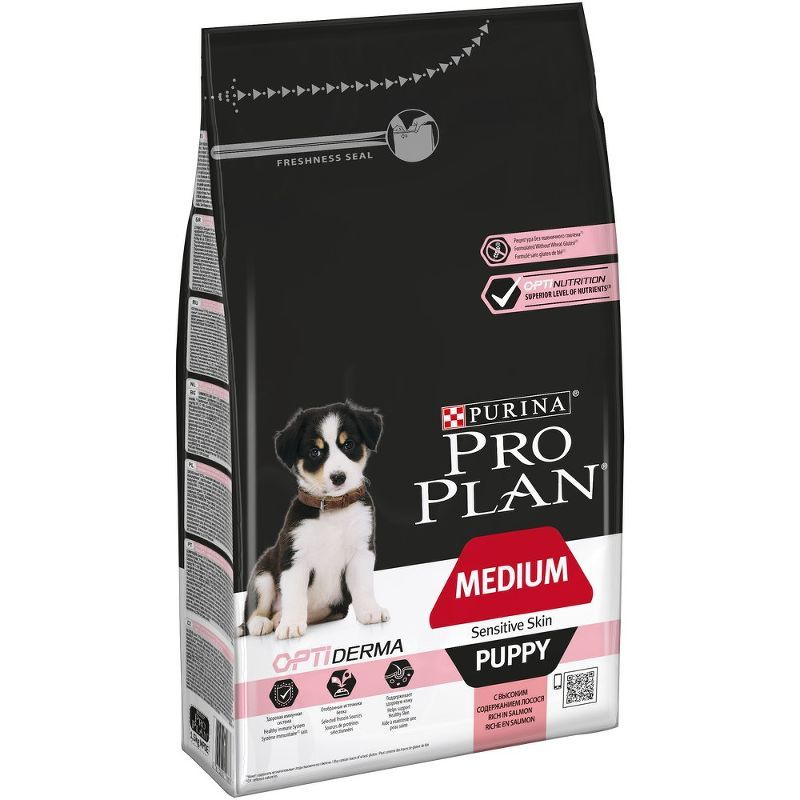 PRO PLAN "Puppy Medium Sensitive Skin" с комплексом OPTIDERMA сухой 3 ...