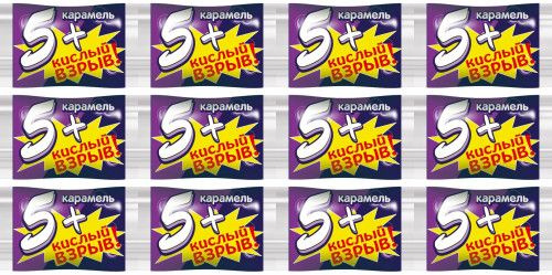 Сладкая Сказка Конфеты Пять с плюсом кислый взрыв, 18 грамм, 12 штук ...