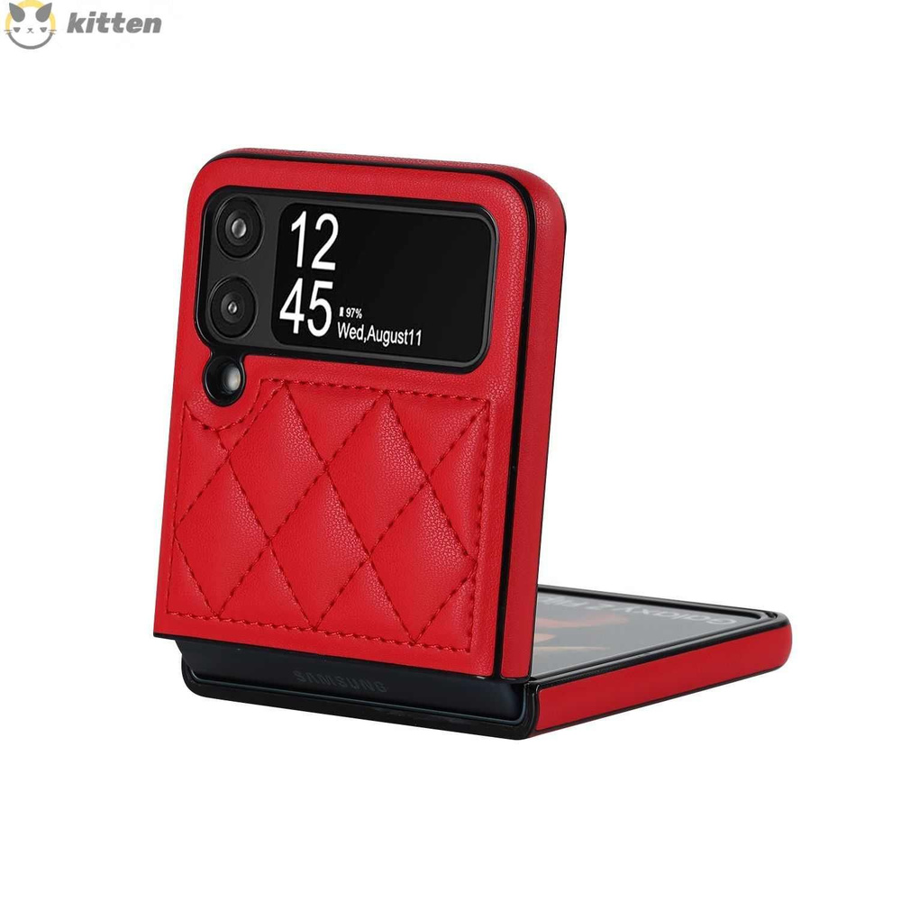 Кожаный чехол For Samsung Galaxy Z Flip 3 Самсунг Z Flip 3 чехол